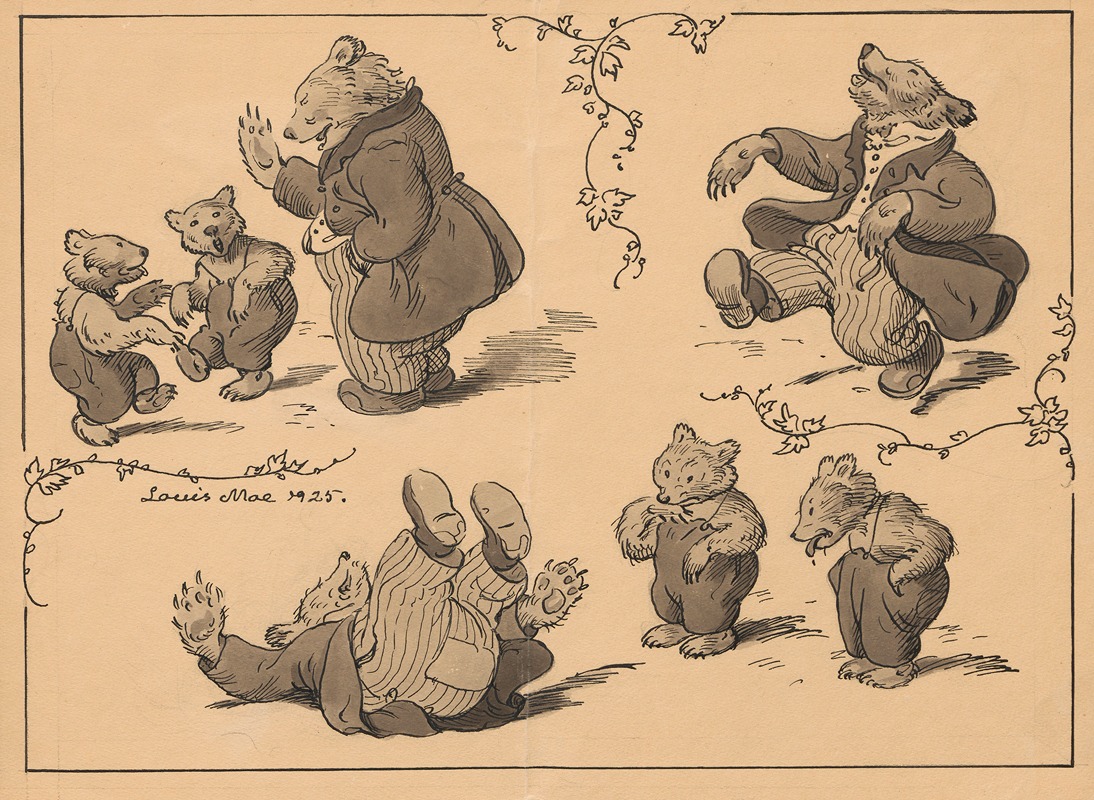 Bears depicted as humans. - Artvee