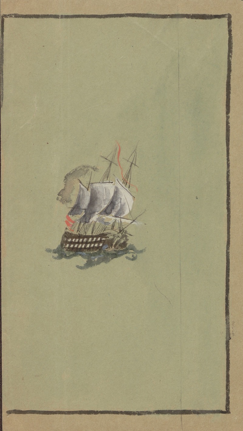 Frigate at sea - Artvee