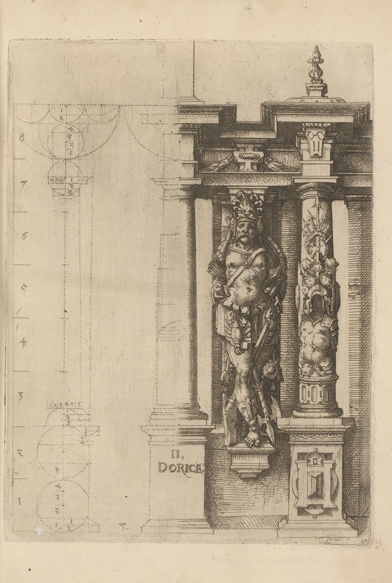 Proportions of the Doric column order with an atlante in the form of an ...
