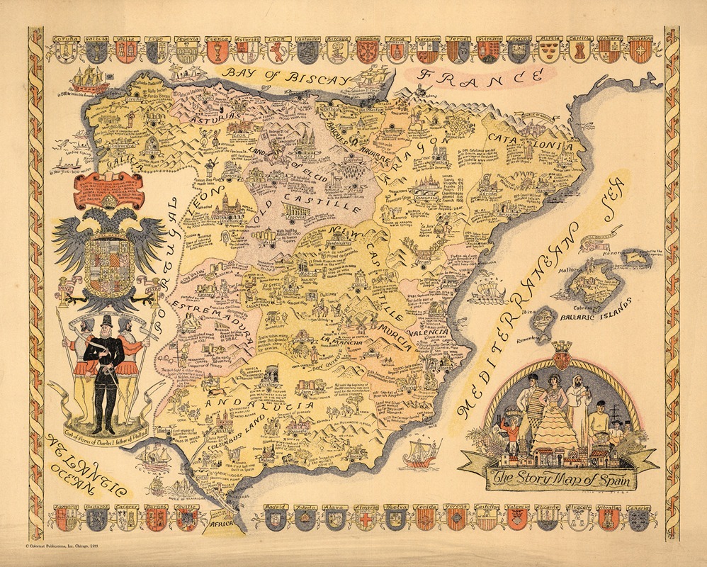 The story map of Spain - Artvee